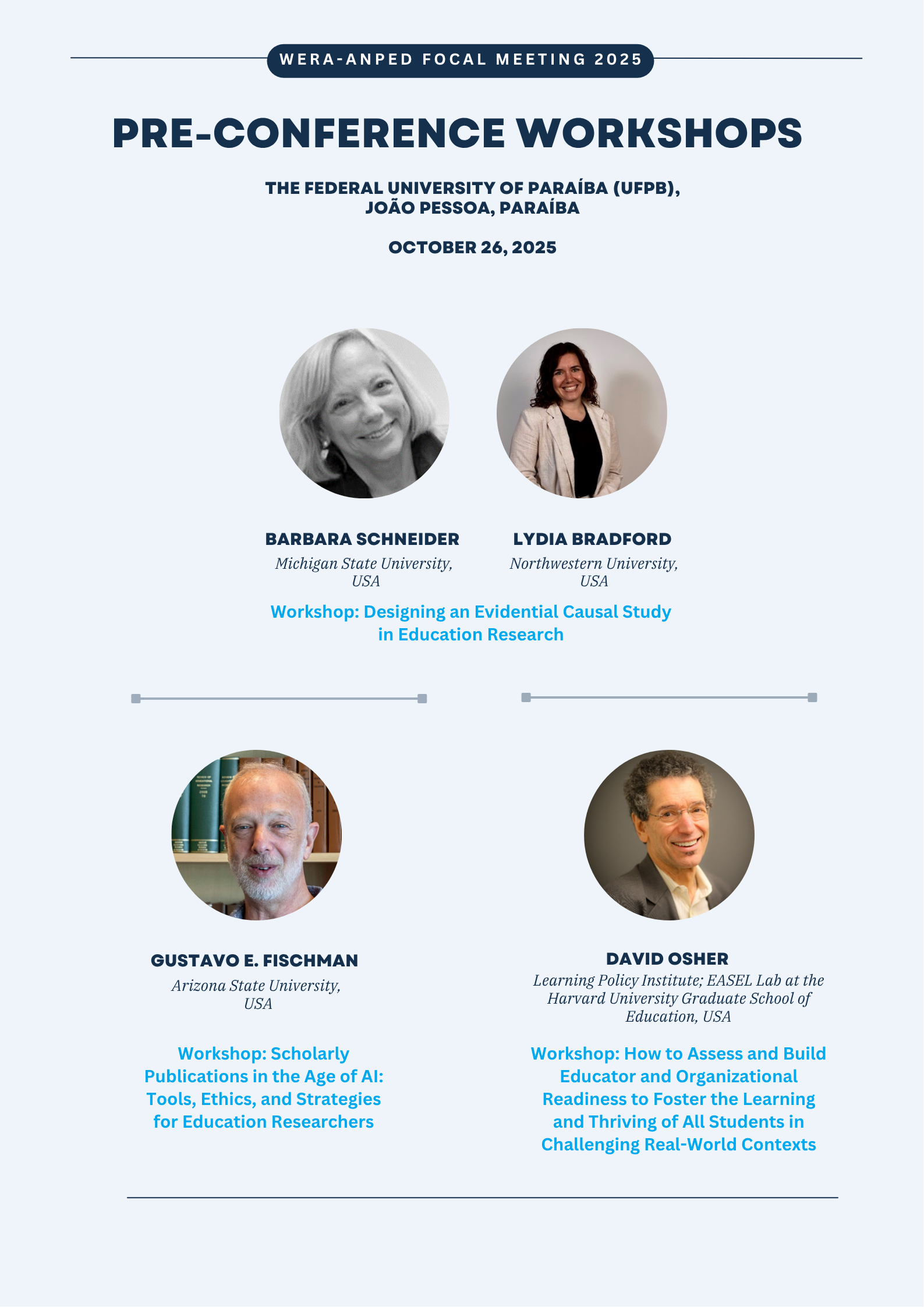 WERA–ANPEd Focal Meeting 2025 to Feature Cutting-Edge Pre-Conference Workshops in João Pessoa - WERA